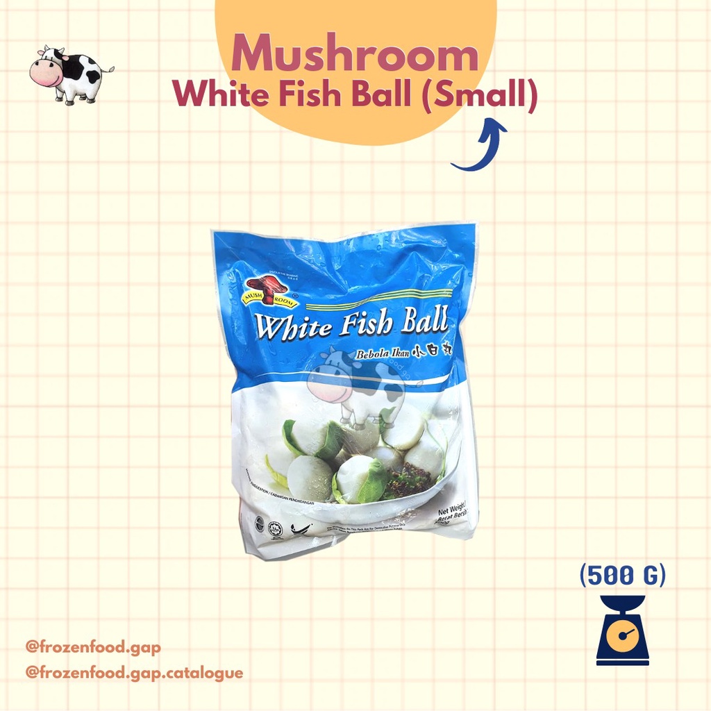 Jual MUSHROOM WHITE FISH BALL 500GR | BAKSO STEAMBOAT | FROZENFOODGAP ...