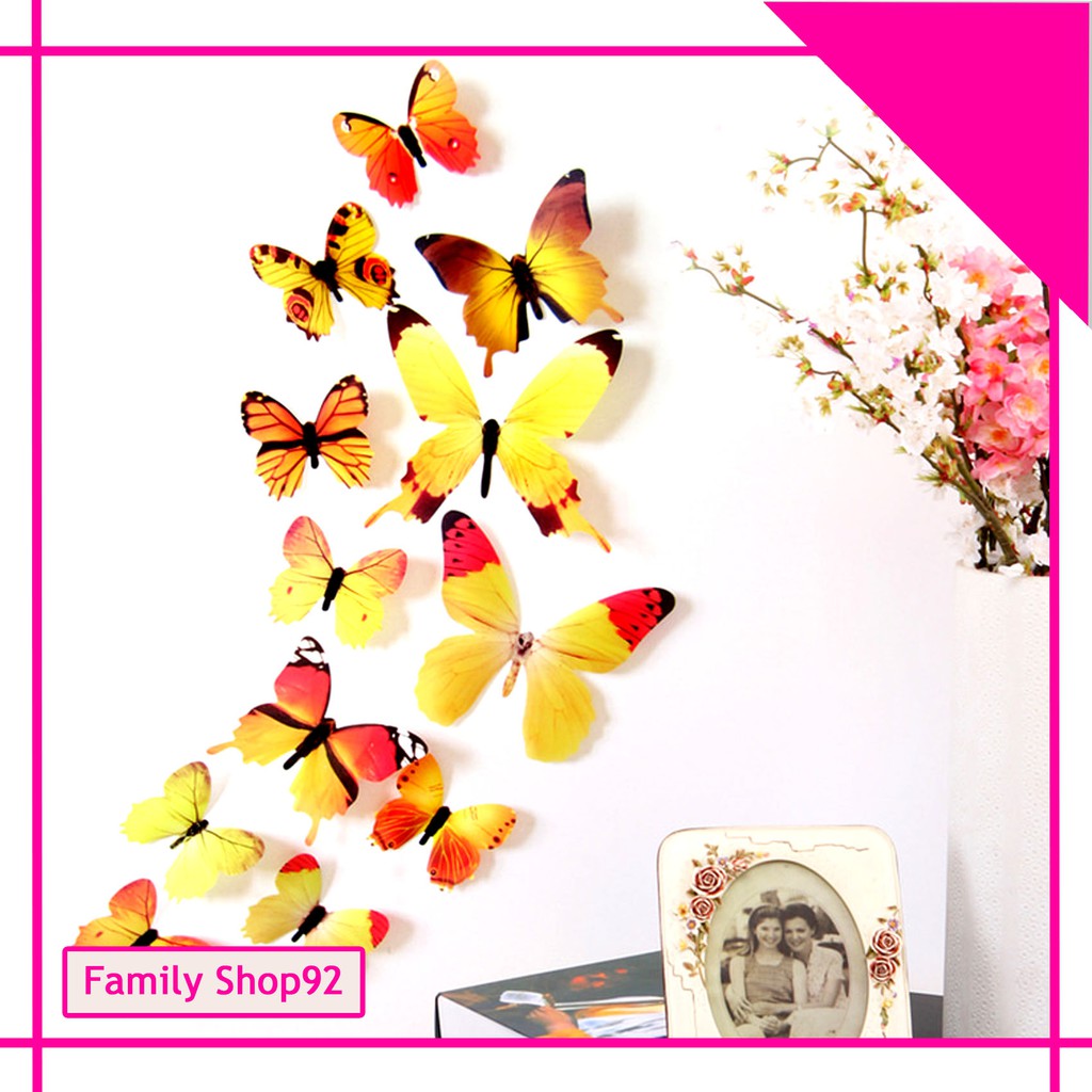 Jual FS H023 Stiker Dinding Kupu Kupu 3D Wall Sticker Stiker Rumah ...