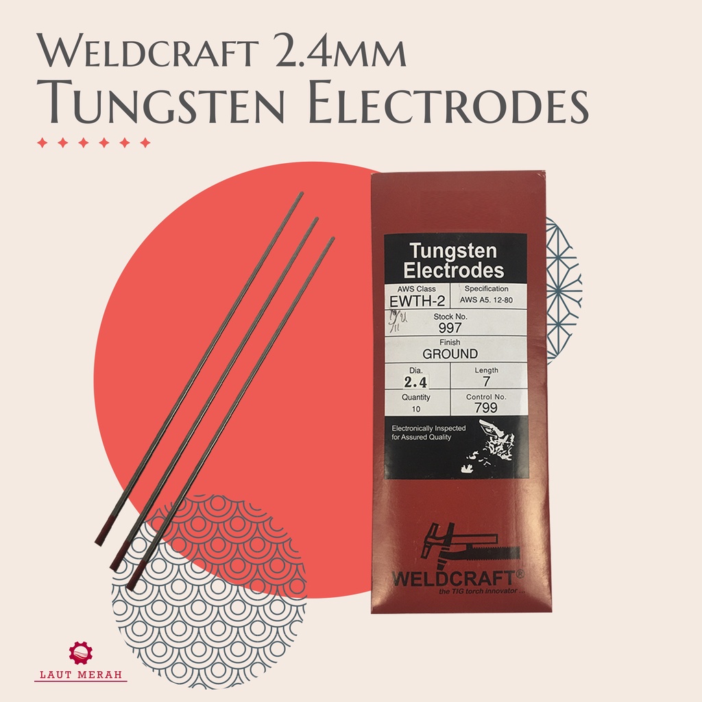 Jual WELDCRAFT Kawat Las Tungsten 2.4 mm Kawat Las Tig 2.4 mm | Shopee ...