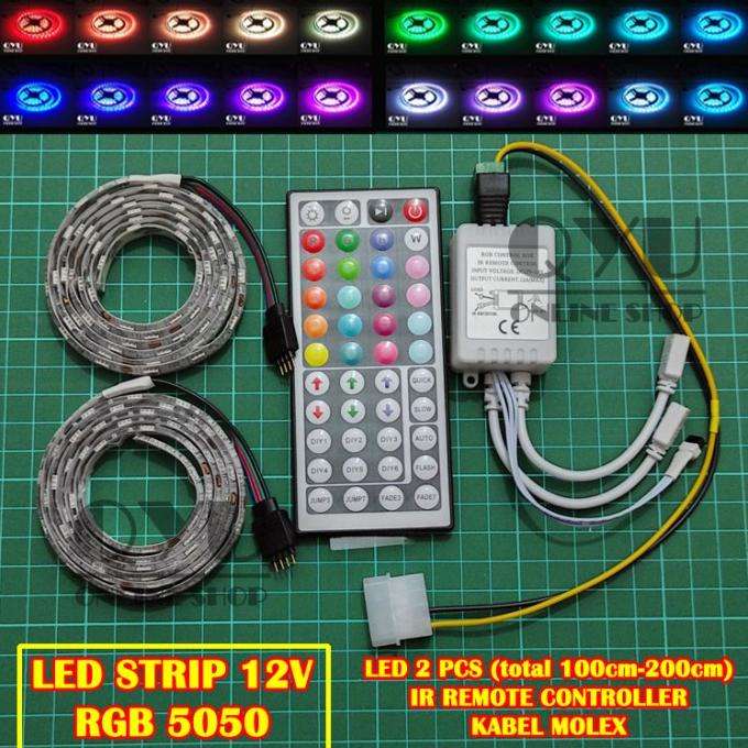 Jual LED Strip RGB 5050 + Remote Control (dual) + Molex ( Modif Case PC ...
