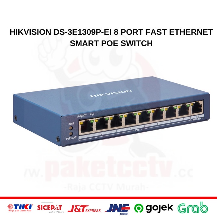 Jual HIKVISION DS-3E1309P-EI 8 PORT FAST ETHERNET SMART POE SWITCH | Shopee Indonesia