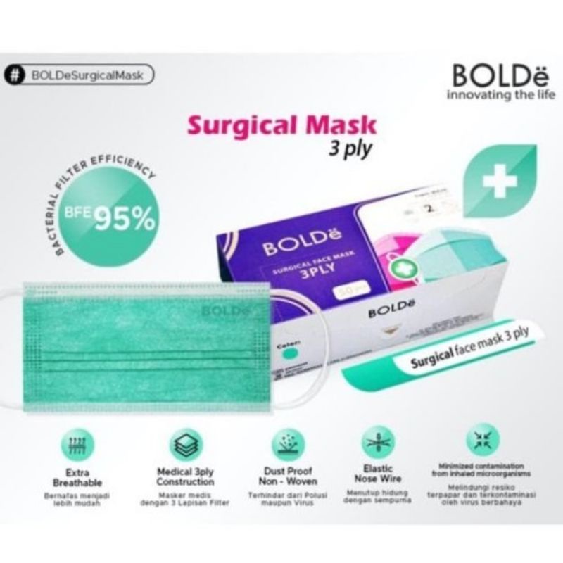 Jual BOLDe Surgical Mask ( Masker Medis Kemenkes RI) | Shopee Indonesia