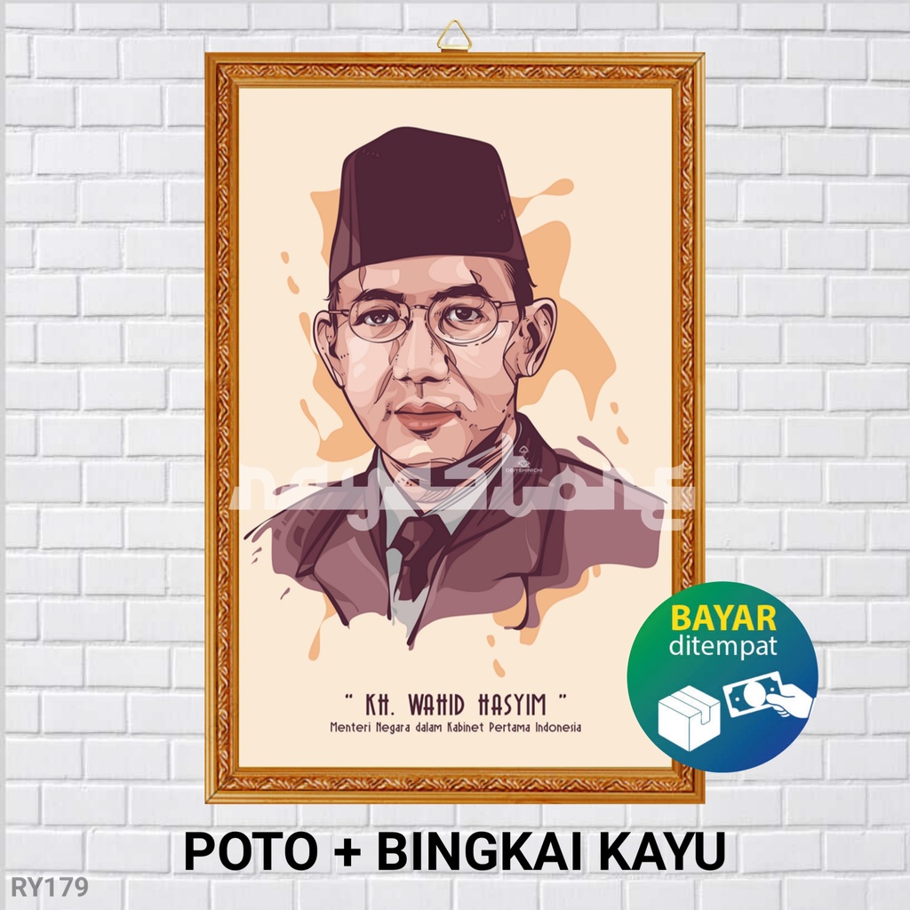 Jual POSTER POTO + BINGKAI KH WAHID HASYIM / POSTER KH WAHID HASYIM ...