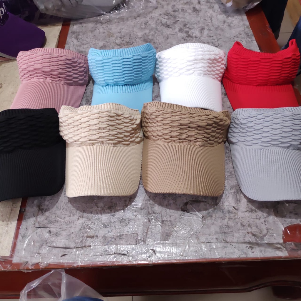 Jual 4X Topi jogging sepeda zumba senam golf sport Rajut start pantai ...