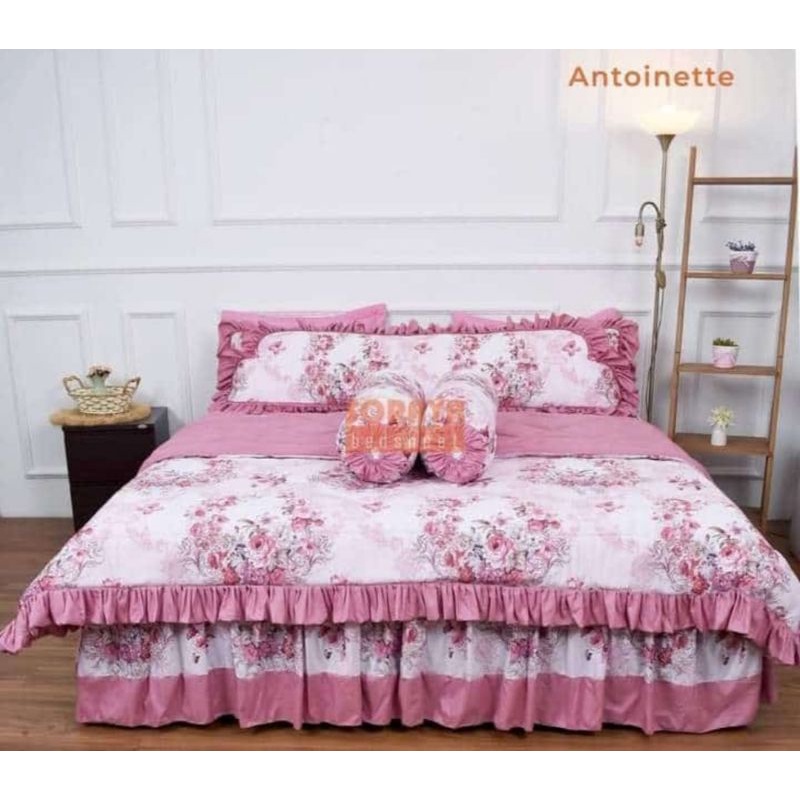 Jual Sprei katun rumbai set bedcover pengantin motif Antoinette ukuran ...