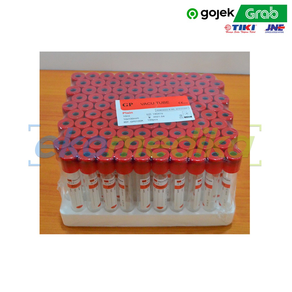 Jual Tabung Darah / Tabung Plain 10ml MONOTES Blood Vacuum Tube Plain ...