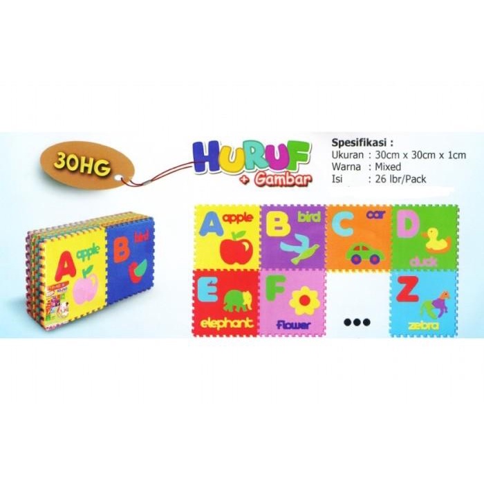 Jual Carseat | Karpet Puzzle Busa Eva Edumats Huruf Gambar | Shopee ...