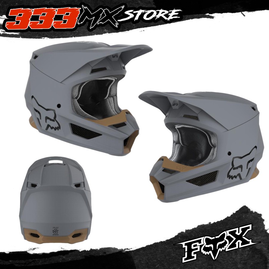 Jual FOX V1 STONE GREY MATTE HELM CROSS FOX V1 MATTE STONE GREY HELM ...