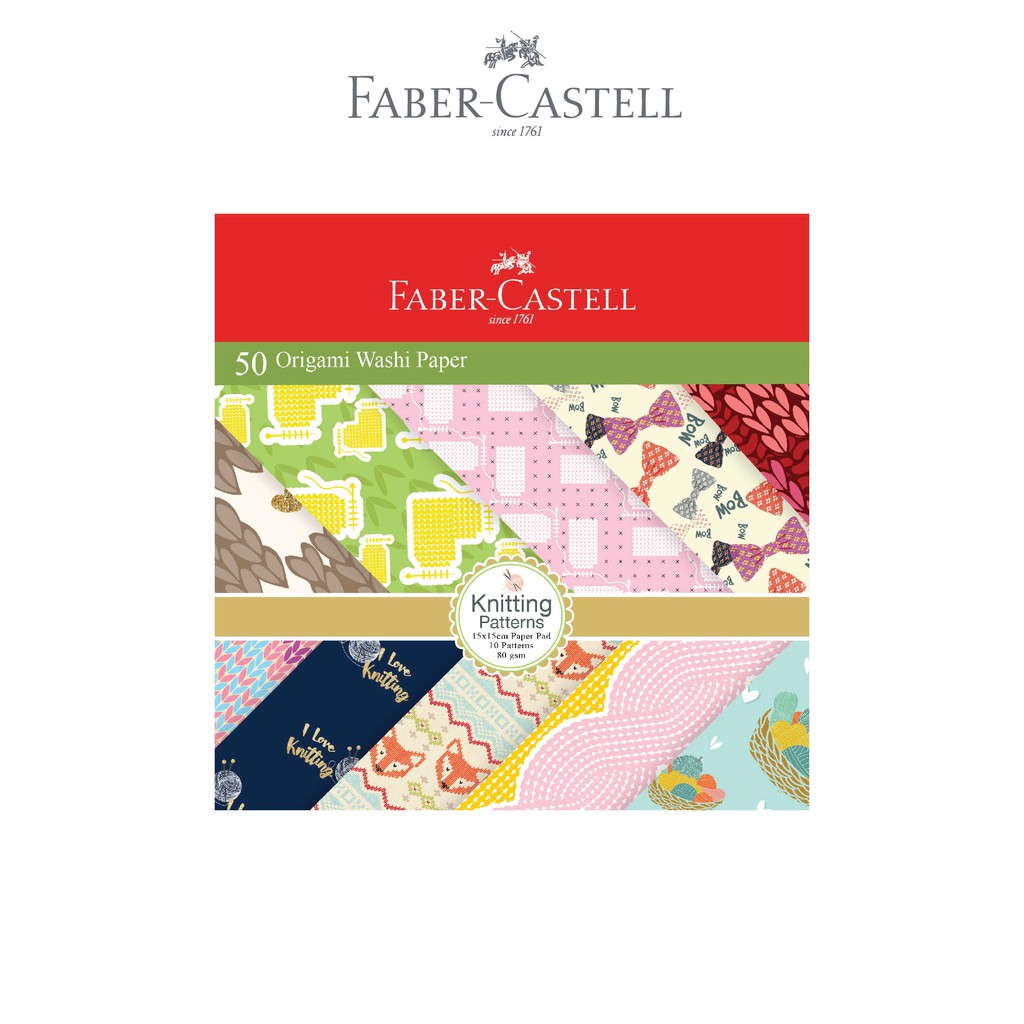 Jual Faber-Castell Kertas Lipat Origami Washi Paper Knitting Pattern ...