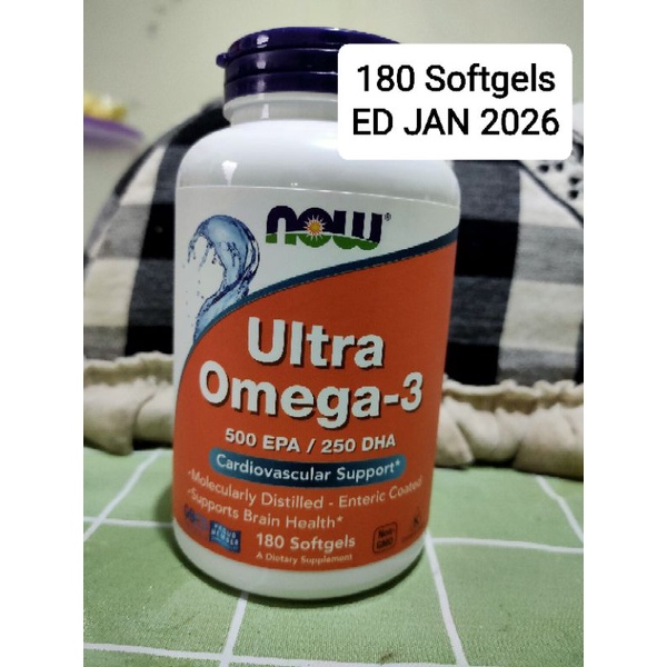 Jual NOW Foods Food Ultra Omega-3 Omega3 Omega 3 500 EPA 250 DHA Fish Oil Minyak Ikan 180 ...