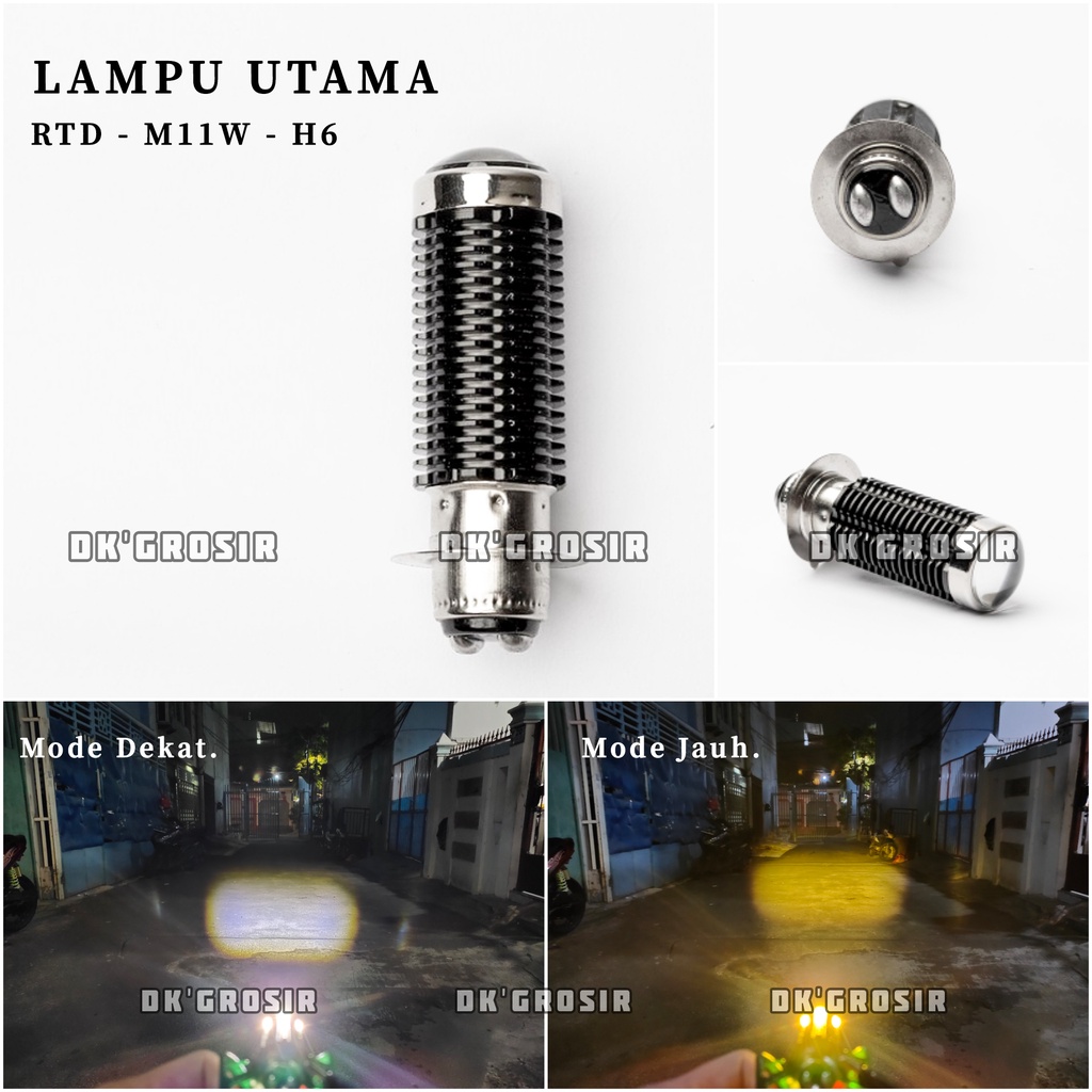 Jual Original RTD Rayton M11W H6 - Lampu Utama led motor Putih Kuning - Lampu Depan Motor LED ...