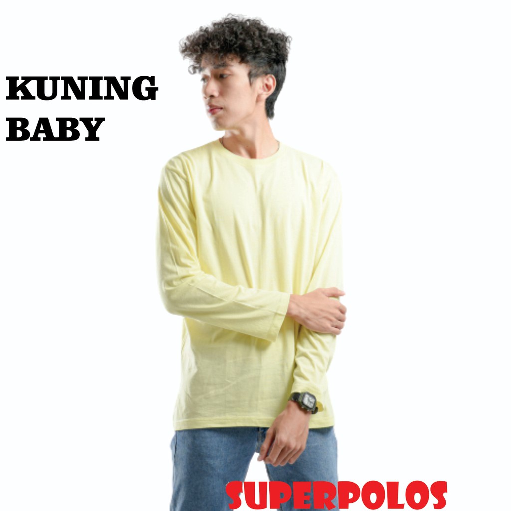 Jual KUNING BABY LENGAN PANJANG LONG SLEEVE KAOS POLOS KATUN COMBED 30s ...