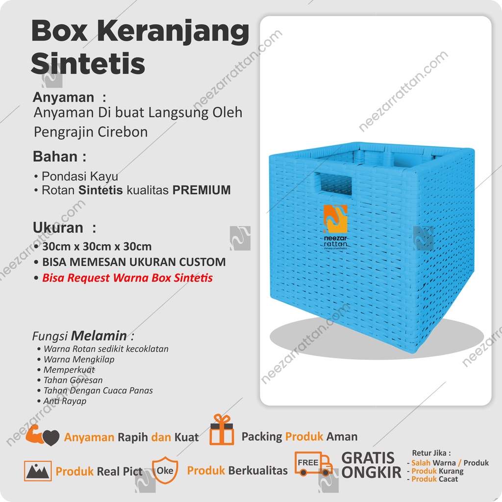 Jual Tempat Box Keranjang Box Wadah Rotan Eceng Gondok Serbaguna ...
