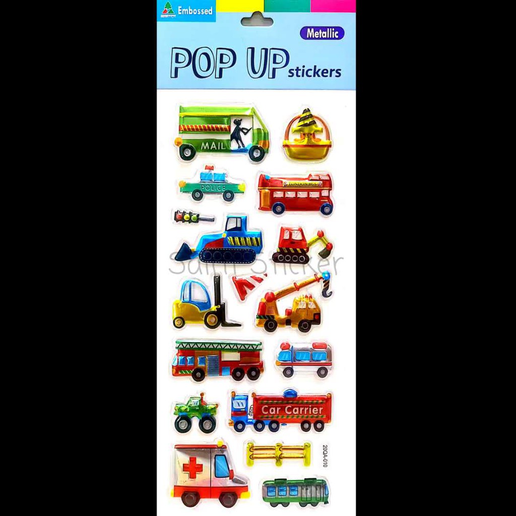 Jual Stiker Timbul Pop Up Sticker Gambar Tempel Anak Edisi Mobil Truk ...