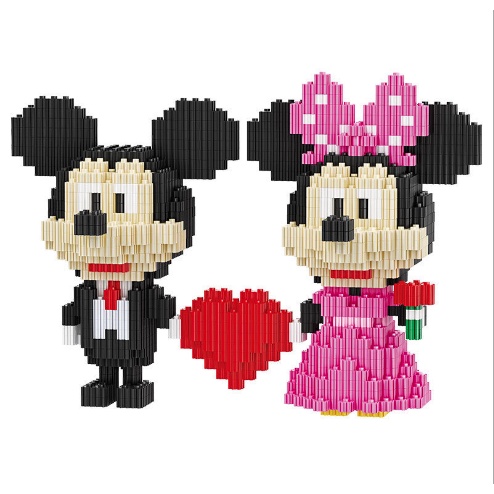 Jual Mini Nano Block Mickey Mouse Minnie Couple Mainan Balok 3D Lboyu ...