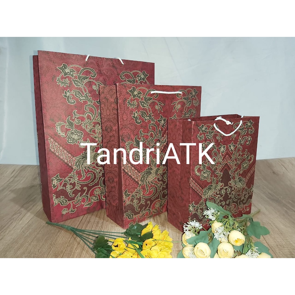 Jual [1 Lusin/ 12 Pcs] KUALITAS PREMIMIUM/ BAHAN TEBAL Paper Bag BATIK ...