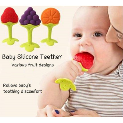 Jual Mainan Gigitan Bayi / Teether Buah / gigitan bayi silicon motif ...