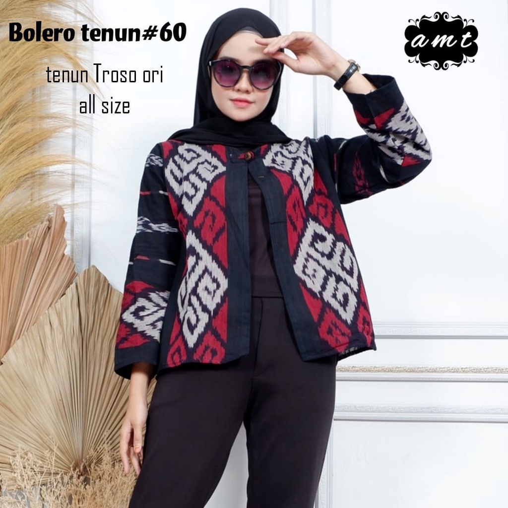 Jual Bolero Batik Tenun by Butik Batik Solo Bahan Tenun ORI kode BOLERO ...