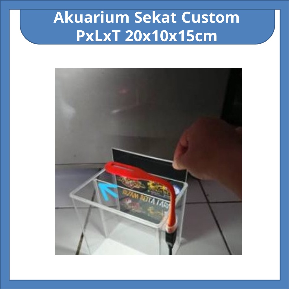 Jual Akuarium Soliter Custom PxLxT 20x10x15cm | Shopee Indonesia