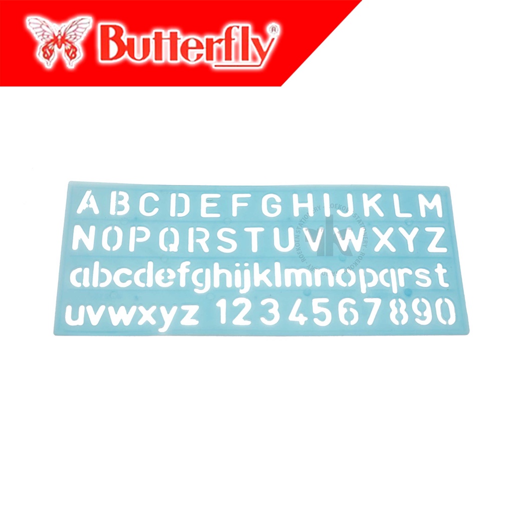 Jual Butterfly Alphabetical Template Penggaris Sablon HA-300 (15 x 6 ...
