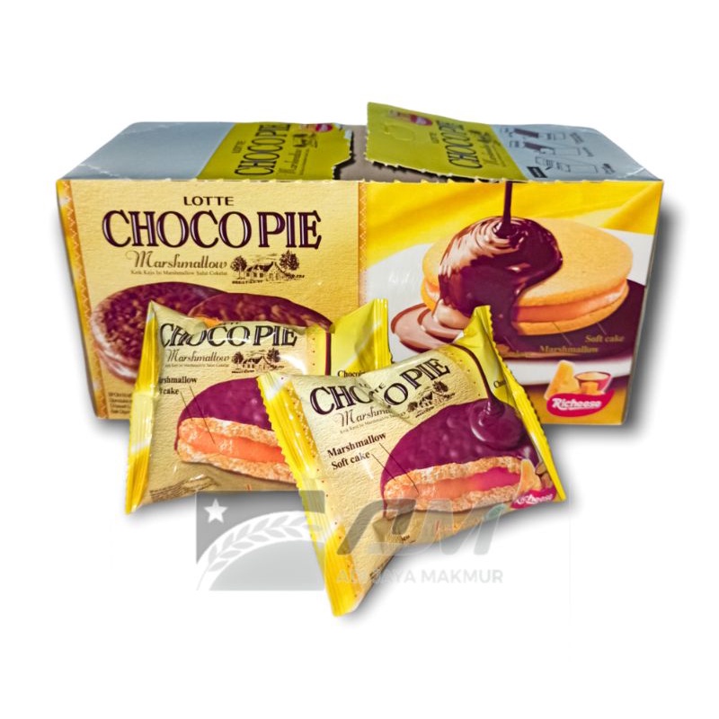 Jual Lotte Choco Pie Richeese 1 Box isi 12 Pcs | Shopee Indonesia