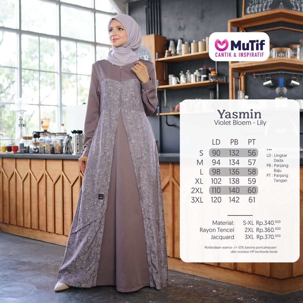 Jual GAMIS MUTIF YASMIN VIOLET BLOEM-LILY (KOLEKSI TERBARU MUTIF ...