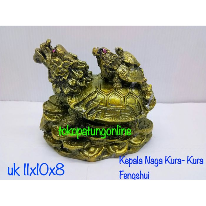 Jual Mars_venus - Patung Naga Badan Kura Kura Fengshui Fiber Emas ...