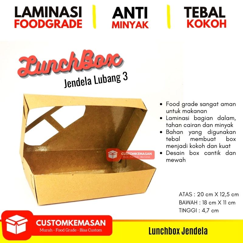 Jual Lunch Box Jendela / Lunch Box Window / Lunch Box Paper / Paper ...