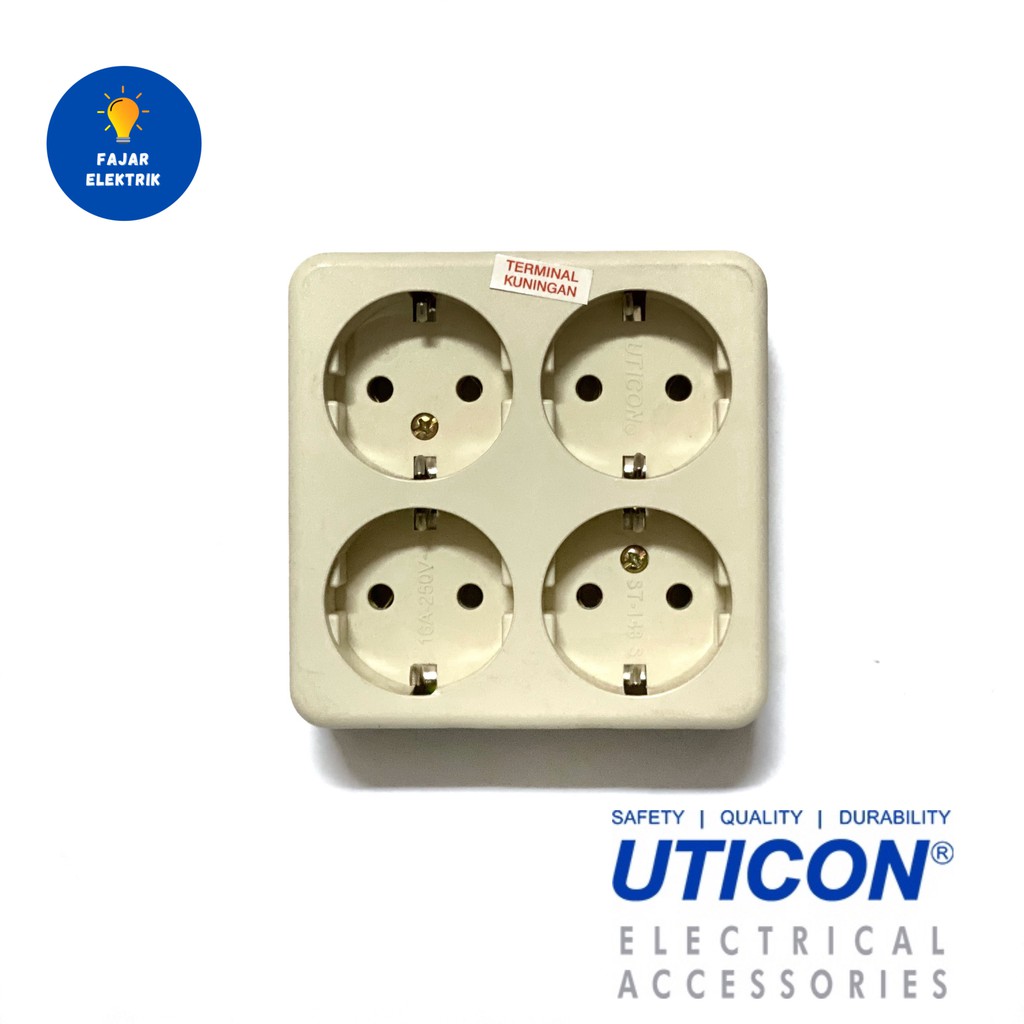 Jual UTICON STOP KONTAK 4 LUBANG PERSEGI | Shopee Indonesia