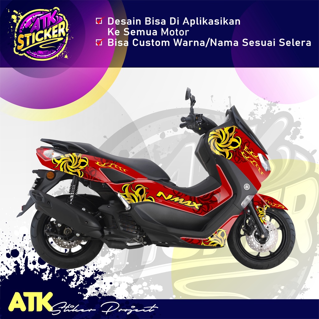 Jual Decal Nmax "TribRed" (bisa custom warna sesuai keinginan anda ...
