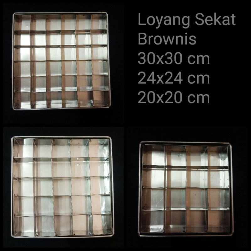 Jual Loyang Sekat Brownies premium tebal 30x30 cm, 24x24 cm, 22x22 cm ...
