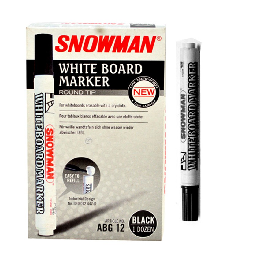 Jual SPIDOL BESAR, SPIDOL WHITE BOARD ABG-12 SNOWMAN HITAM/MERAH/BIRU ...