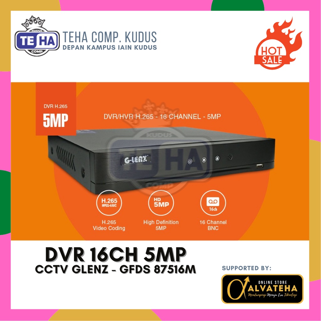 Jual DVR CCTV HD 5MP GLENZ 5in1 16 Channel 8 Channel 4 Chanel DVR AHD ...