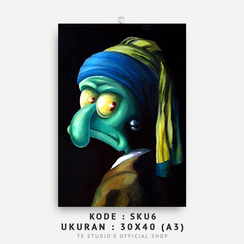 Jual Poster Lukisan Squidward Ukuran Besar A3 30x40cm Hiasan Dinding ...