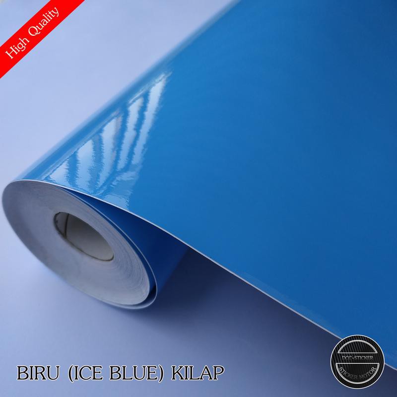 Jual Stiker Variasi Motor Biru(ICE BLUE) Glossy Kilap Motor Stickers ...