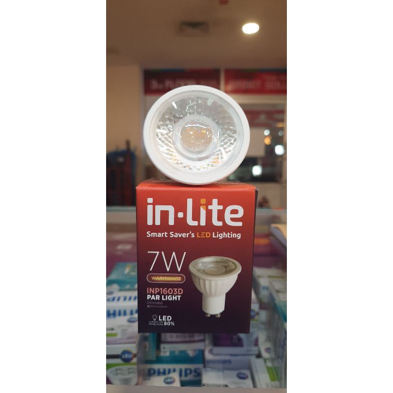 Jual lampu sorot halogen LED kaki GU 10 kaki gajah INP1603D 7w 7 watt ...