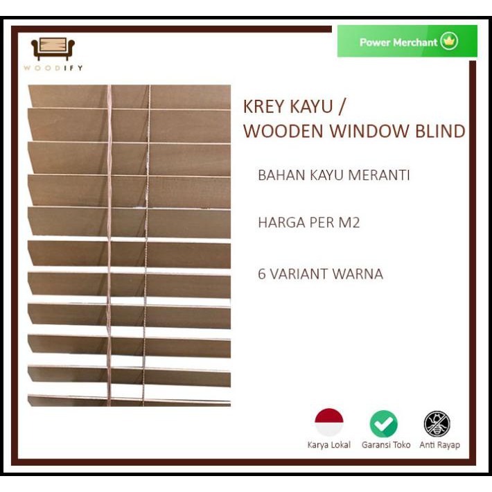 Jual Po Krey Bahan Kayu / Wooden Window Blind - Harga Per M2 - Pkp 1, 1 ...