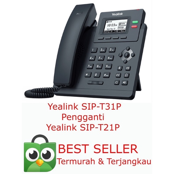 Jual Yealink SIP-T31P Entry Level IP Phone PoE Integrated | Shopee ...
