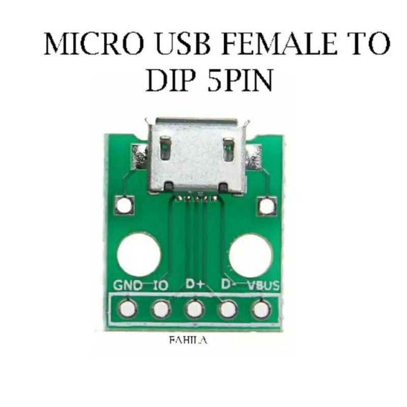 Jual Pcb Micro Usb to Dip 5pin Adapter Female Micro Usb to Dip Adapter ...
