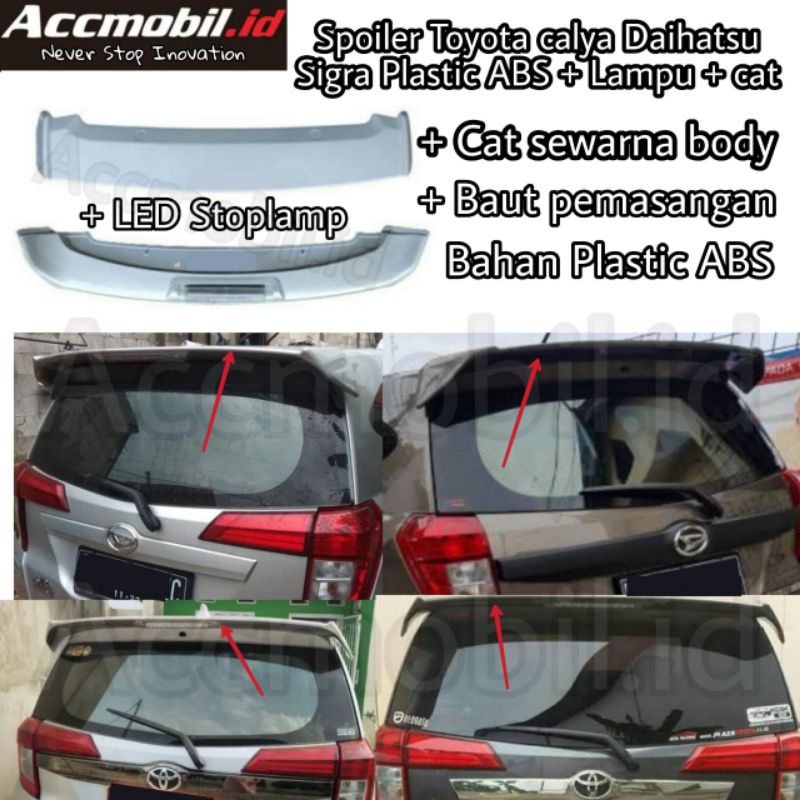 Jual spoiler toyota calya daihatsu sigra plastik plus lampu dan warna ...