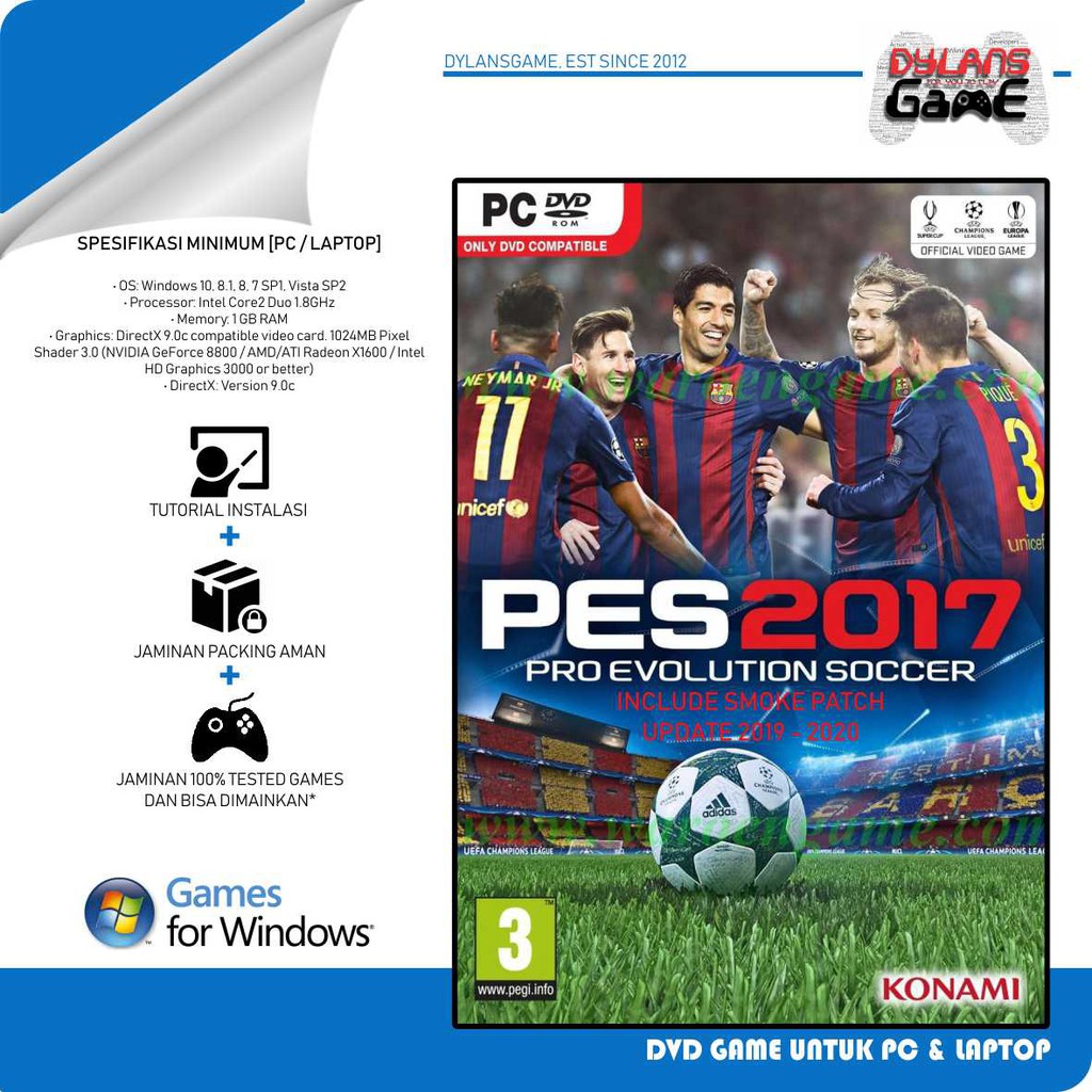 Jual PES17 PES 2017 PRO EVOLUTION SOCCER UPDATE TERBARU 2021 KASET DVD ...
