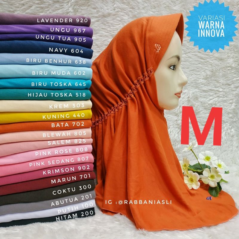 Jual RABBANI Kerudung Hijab Jilbab Sekolah Instan INNOVA Size M Warna ...