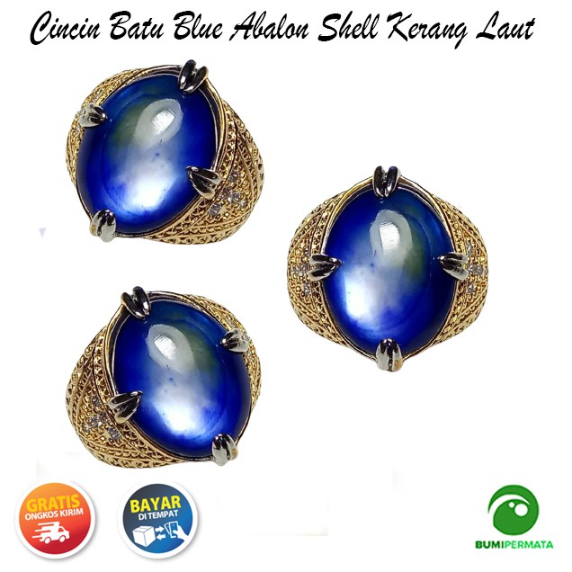 Jual Batu Cincin Akik Blue Abalon Shell Kerang Laut | Shopee Indonesia