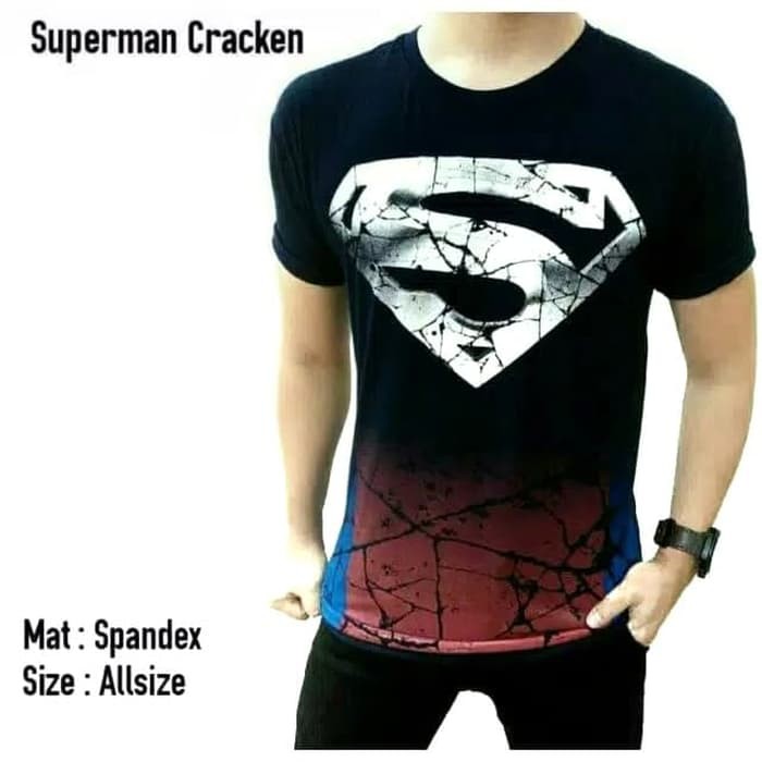 Jual Baju Pria Kaos SUPERMAN CRACK superhero marvel (COD) | Shopee ...