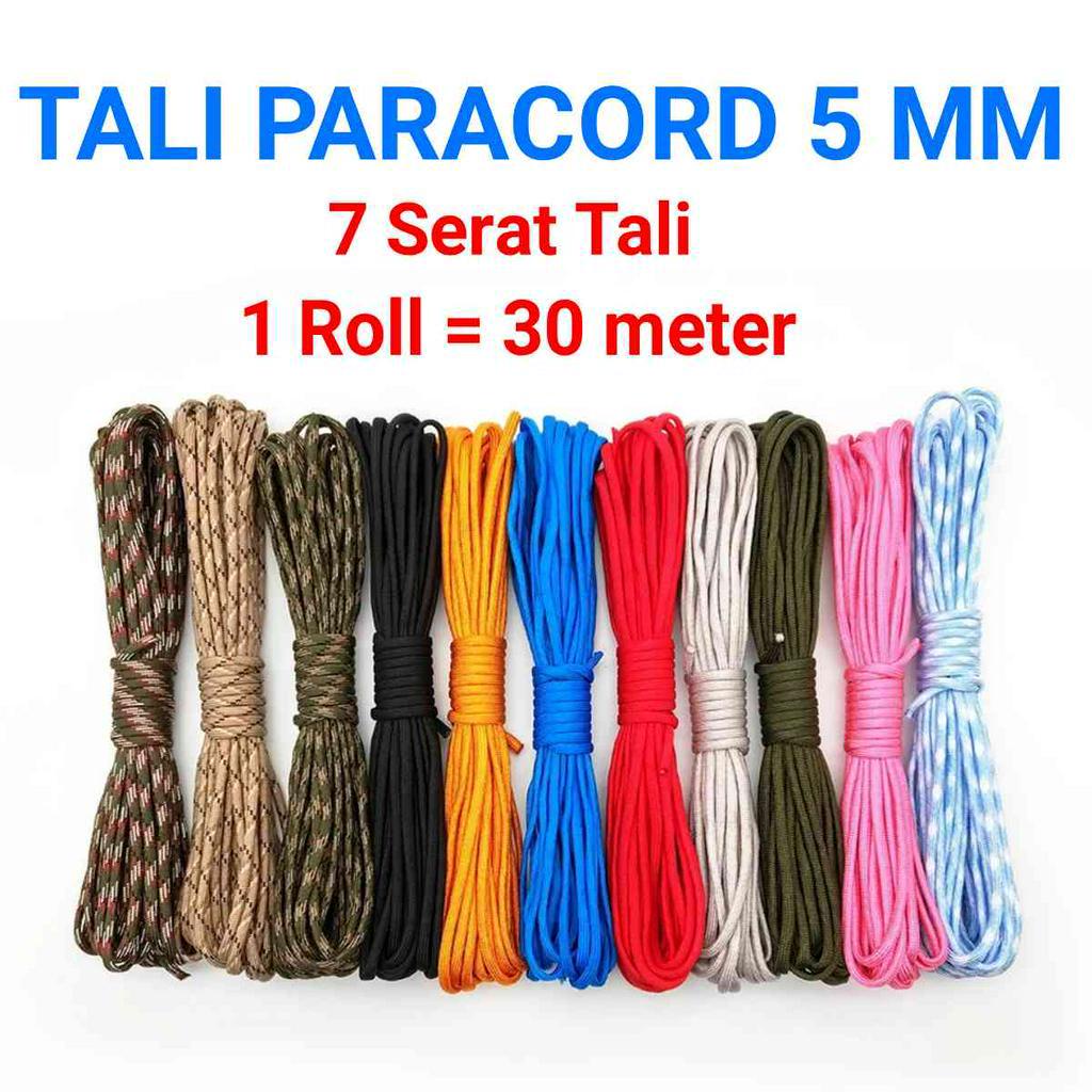 Jual Tali Paracord 5mm Survival - Tali Parasut Paratrooper 7 Core 31 ...