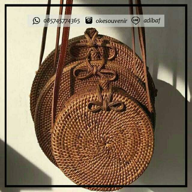 Jual Tas Rotan bulat Tas Etnik Rattan Bag Tas Lombok Tas Bali ate beg ...