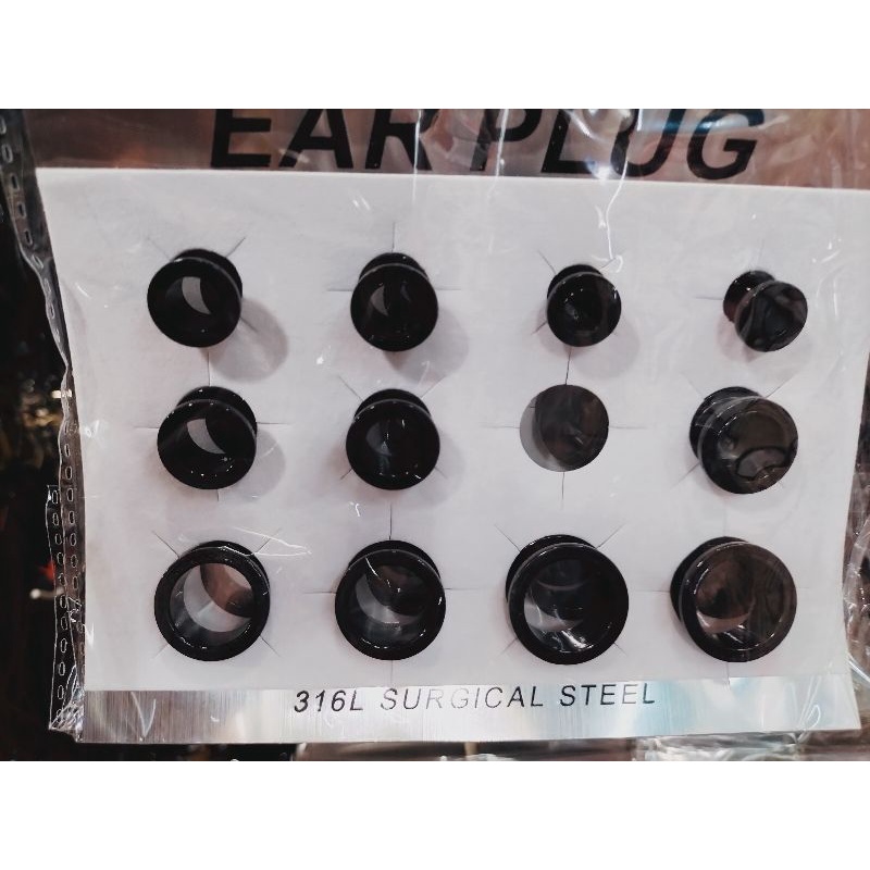 Jual 12pcs ANTING/PIERCING EAR PLUG PLASTIK DAN BESI HARGA UNTUK SATU ...