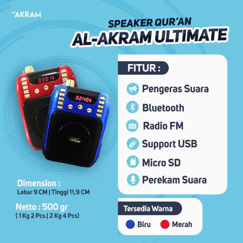 Jual Speaker Quran Al-Akram Ultimate Speker Alquran Murottal Qur'an 30 ...