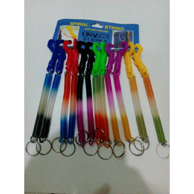 Jual Gantungan kunci tali spiral karet per elastis kecil keychain murah ...