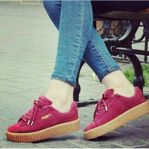 Jual Sepatu cewek puma sneaker kets wanita casual elegant sporty merah ...